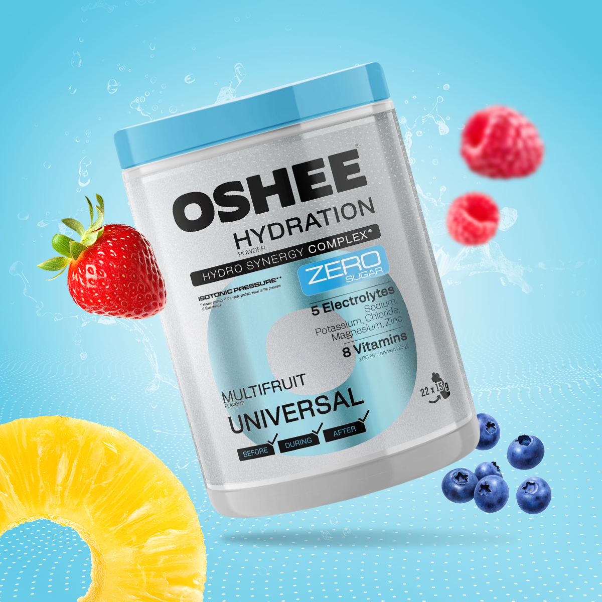 OSHEE Hydration Zero Sugar Multifruit powder 330 g – OSHEE DROP IN